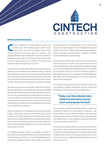 Committed to Our Customers - Cintech Construction